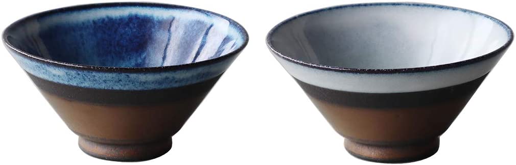 Awasaka 7-2083 Rice Bowl, Unofu Gold Color, Diameter 12.5cm, Set of 2 ...