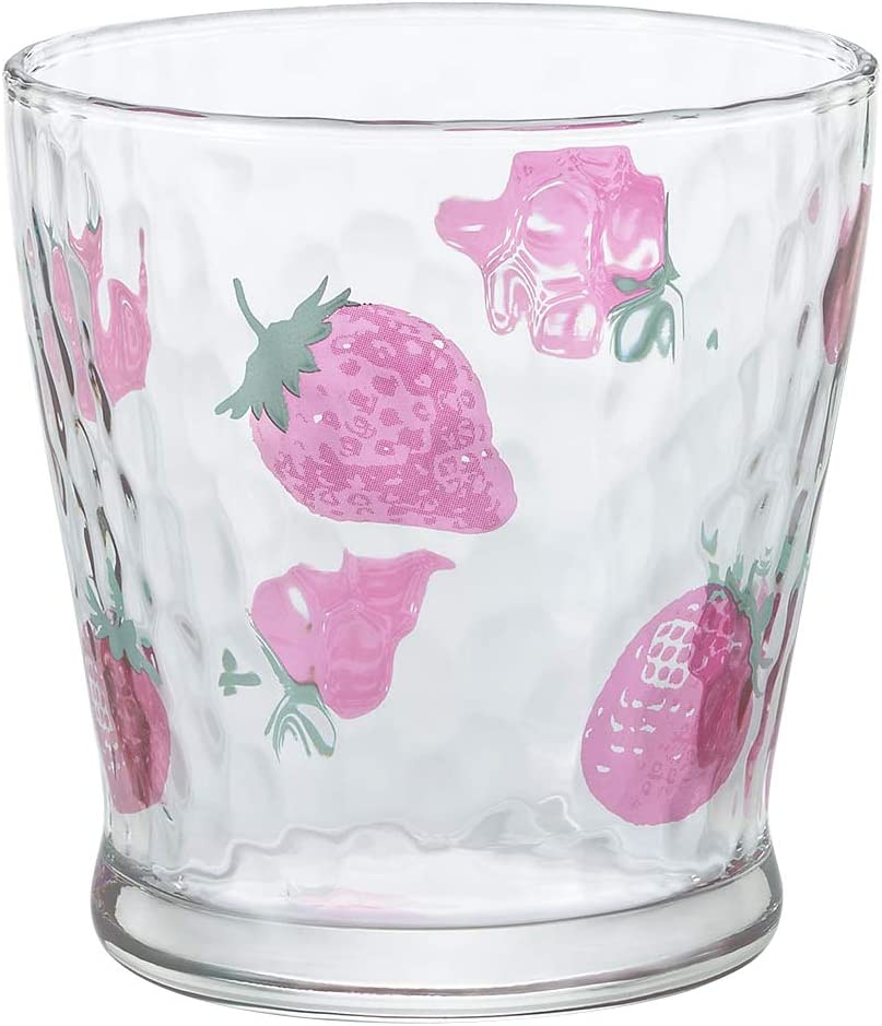 Aderia glass cup free cup fruit drop strawberry 275ml (fruit/strawberry/pink) made in Japan 1 ...
