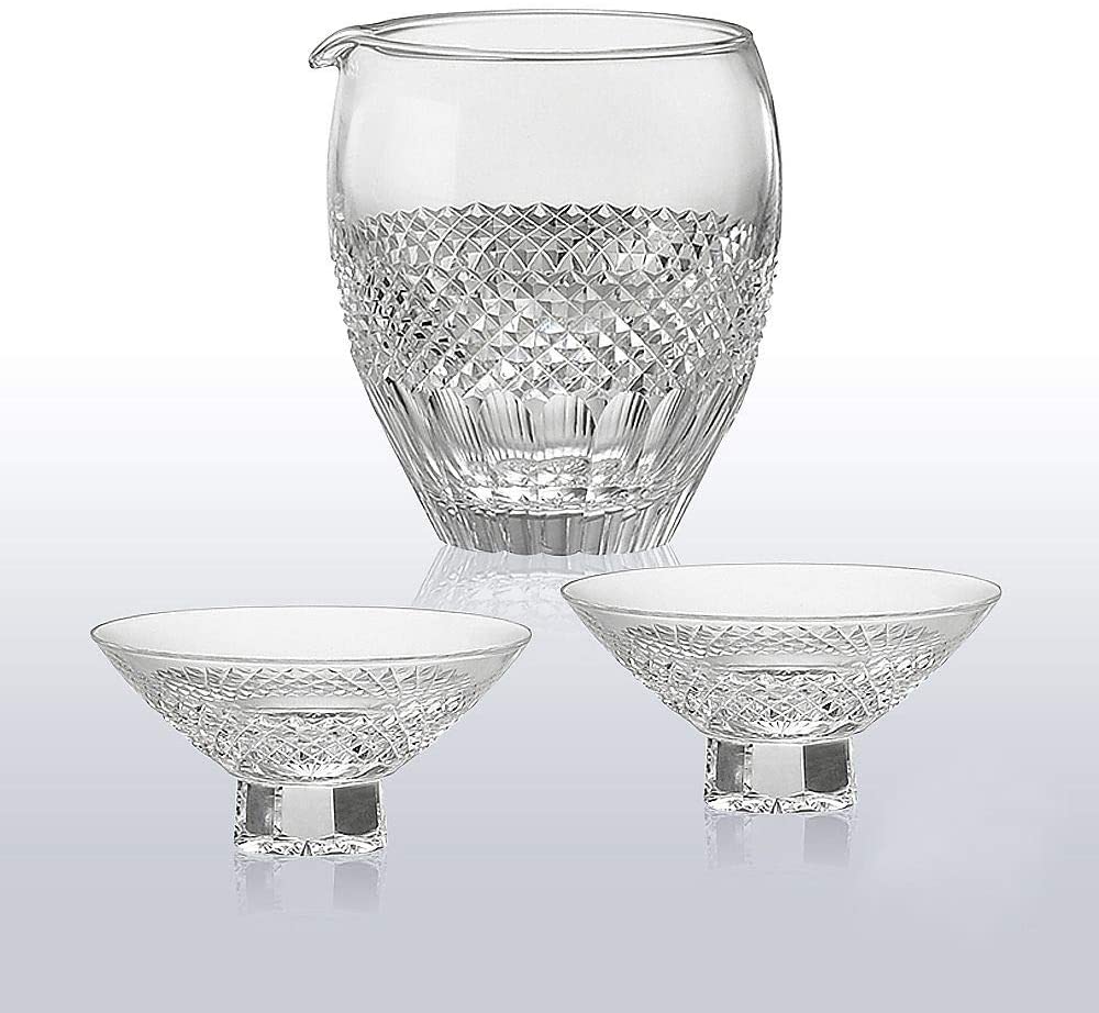 Kagami Crystal Kiriko Sake Set (Uoko Crest) (JPS66-2851) - Discovery ...