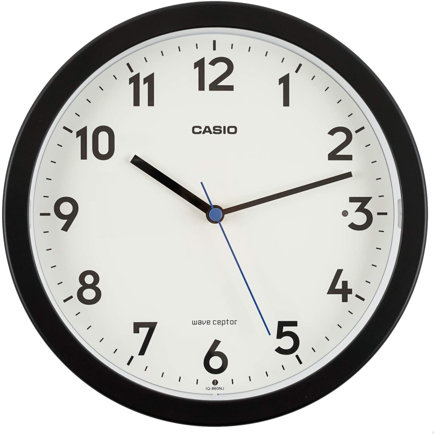 CASIO wall clock radio wave black diameter 22.4cm analog always lit ...