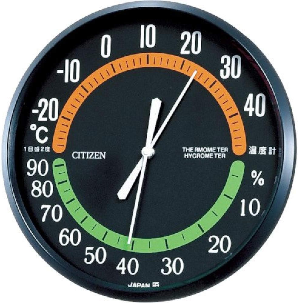 Rhythm Citizen Thermometer/Hygrometer Analog Hanging Type TM-42 Black ...