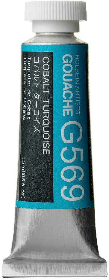 Holbein Gouache Opaque Watercolor No. 5 (15ml) Cobalt Turquoise ...