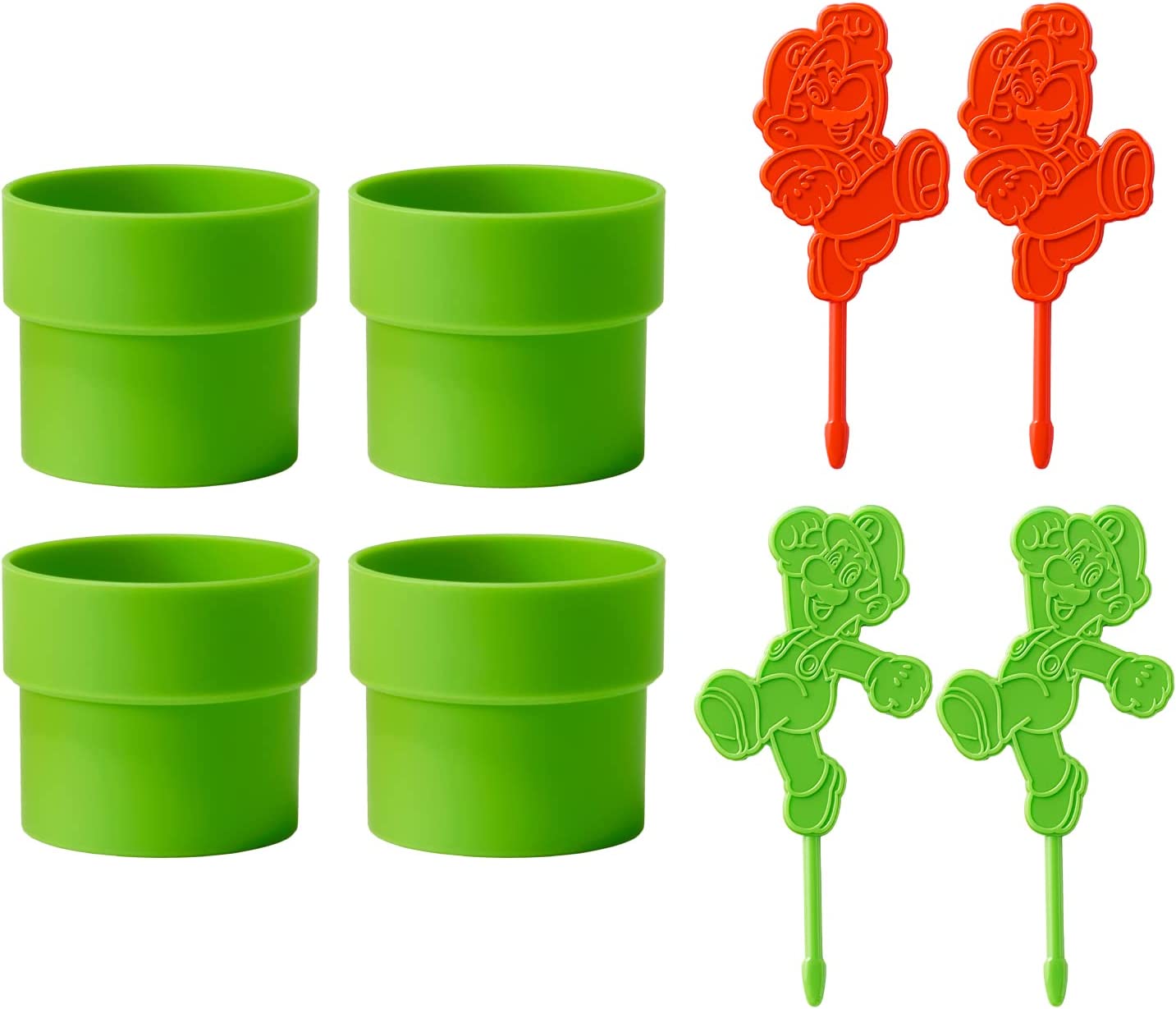 Super Mario Home & Party Muffin Cup (Clay Pipe) & Pick (Mario/Luigi ...