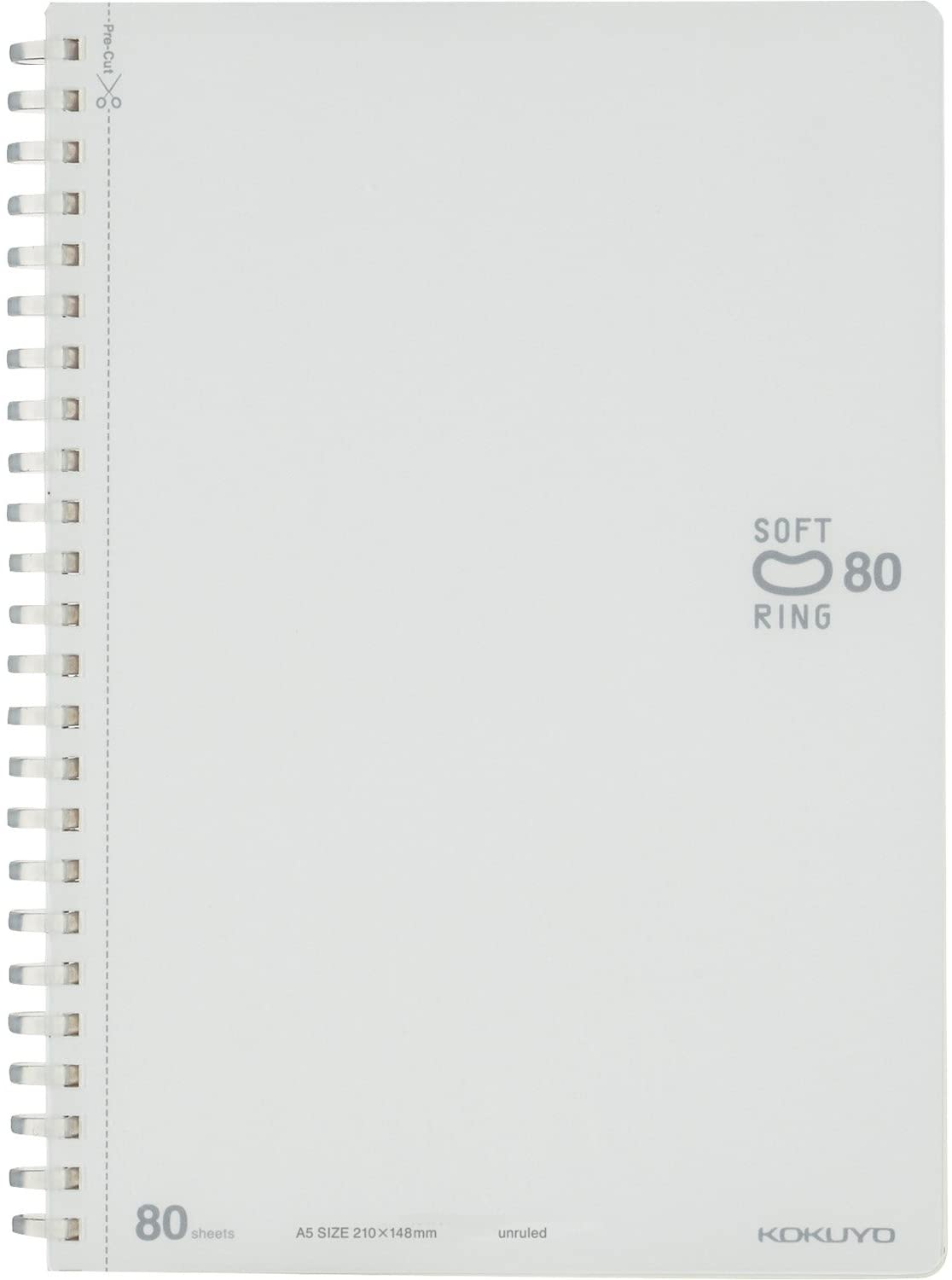 Kokuyo Note Soft Ring 80 Sheets A5 Plain Su-SV338W-W White - Discovery ...