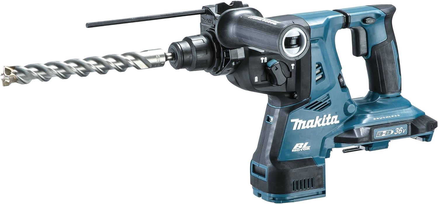 Makita Rechargeable Hammer Drill 18+18V 28mm/Chiseling SDS+ Battery ...