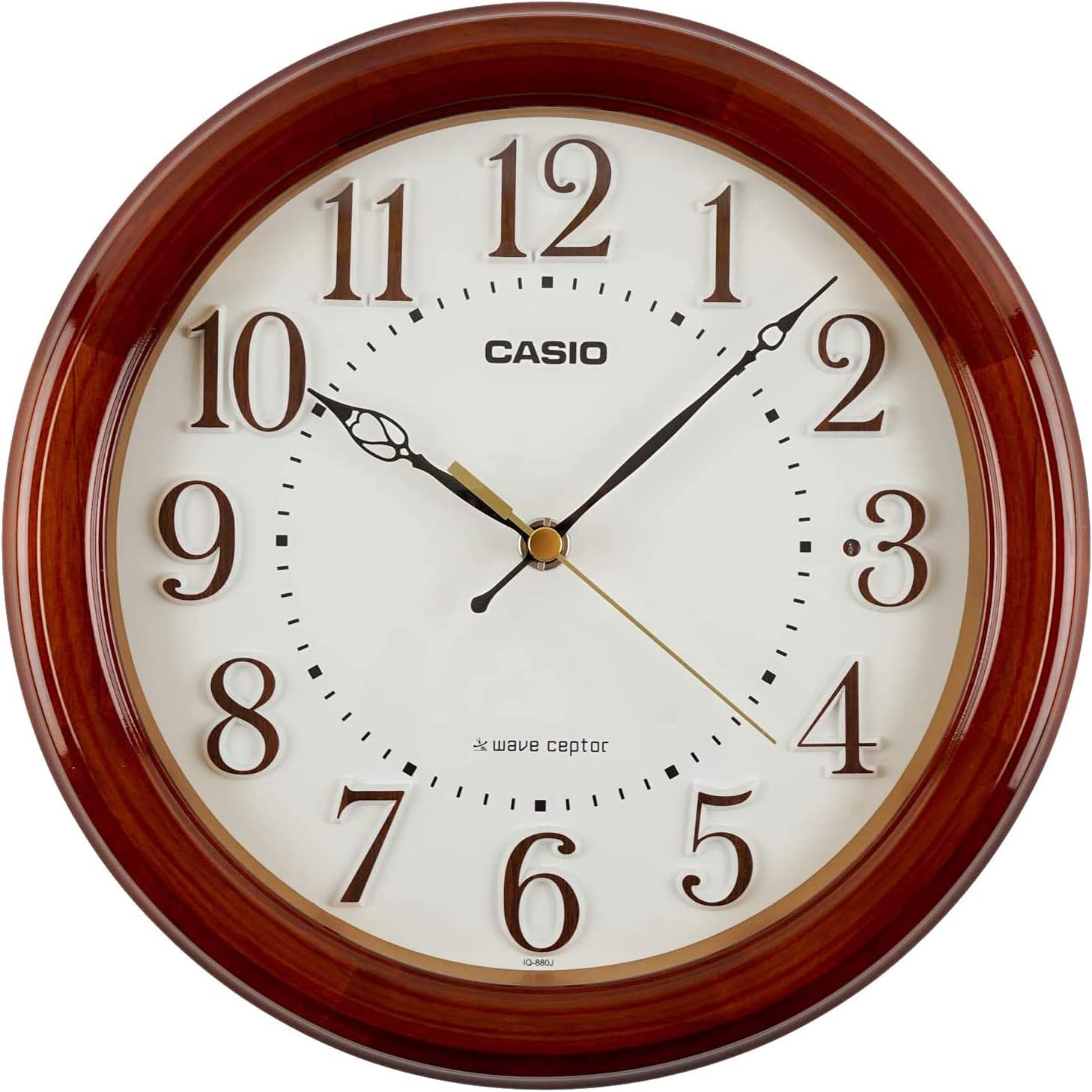 CASIO Wall Clock Radio-controlled Brown Diameter 24cm Analog Wooden ...