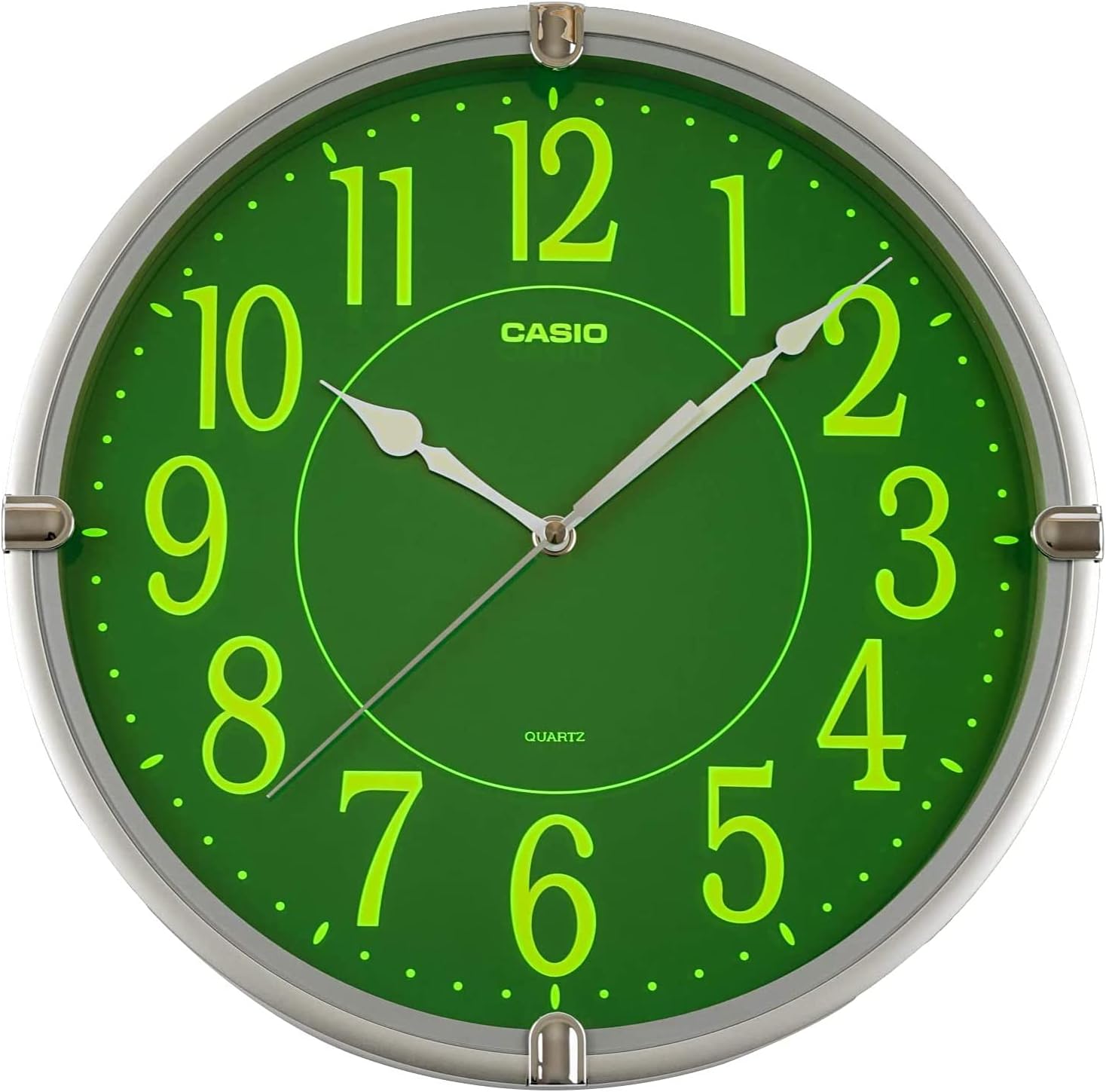 CASIO Wall Clock Silver Diameter 34cm Analog Continuous Second Hand ...