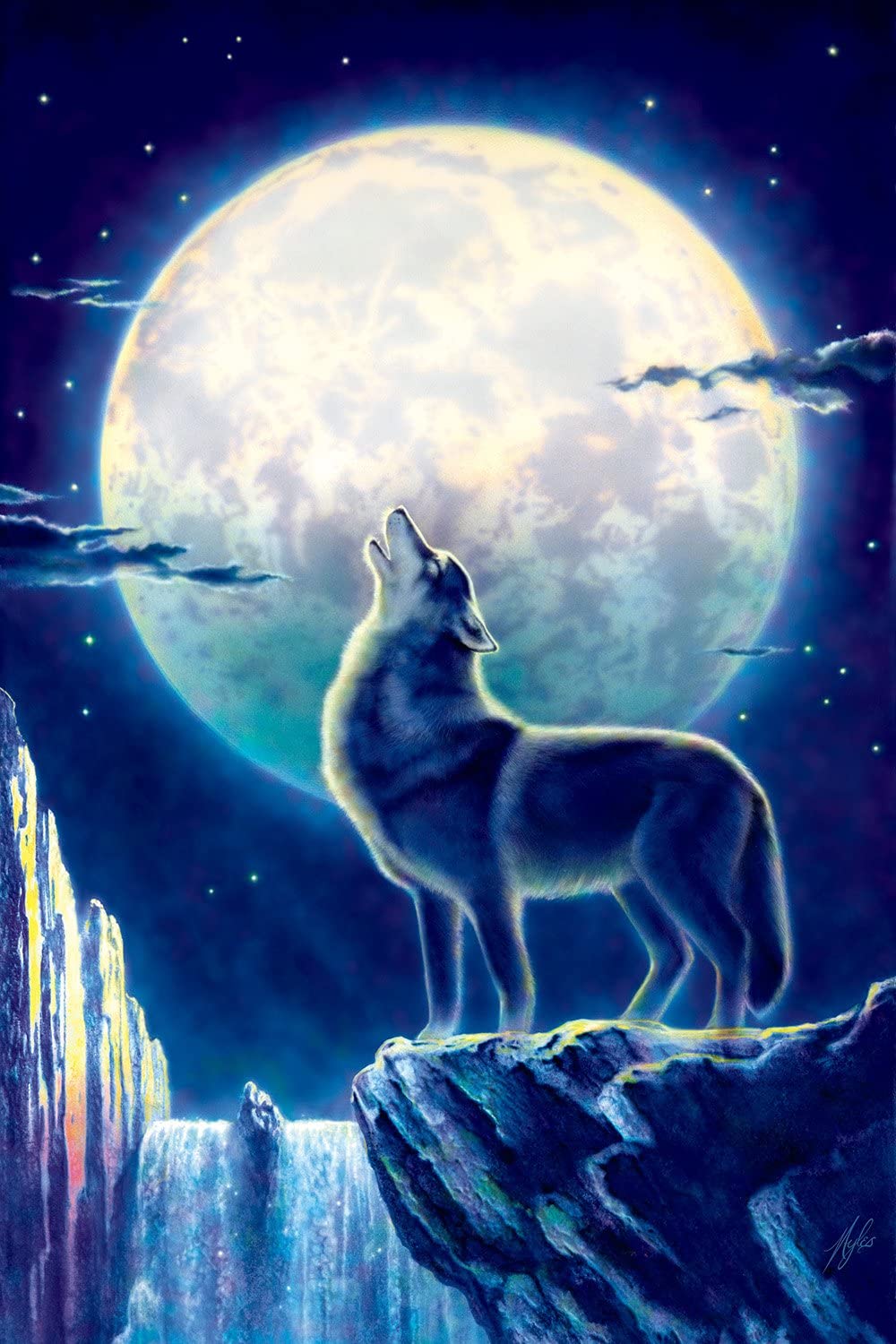 1000Pieces Aim for the shining Puzzle! Master of the puzzle Moonlight Wolf (50x75cm) - Discovery ...