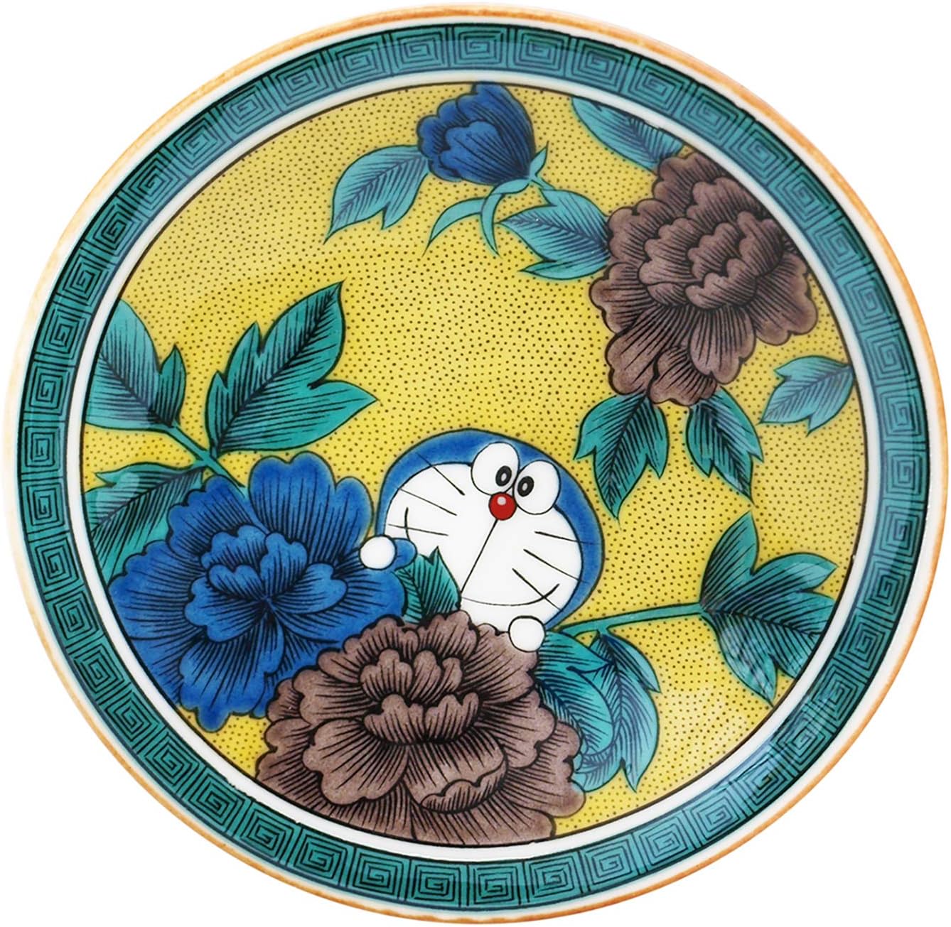 "Doraemon" Kutani ware small plate Yoshidaya style four colors 008147 ...