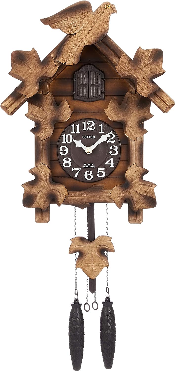 RHYTHM Cuckoo Clock Wall Clock (Made in Japan) Authentic bellows type ...