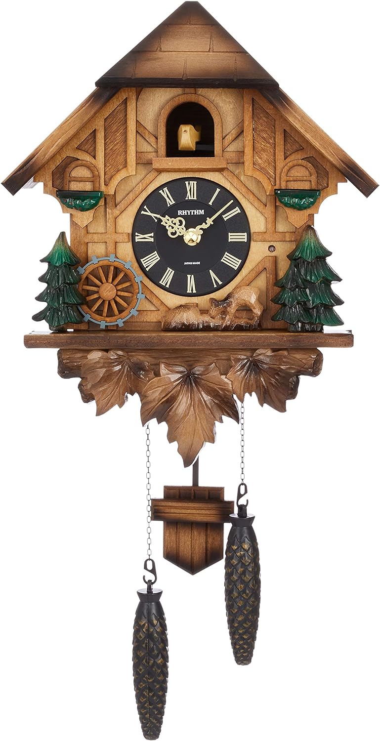 RHYTHM Wall Clock Cuckoo Clock (Made in Japan) Every hour on the hour ...