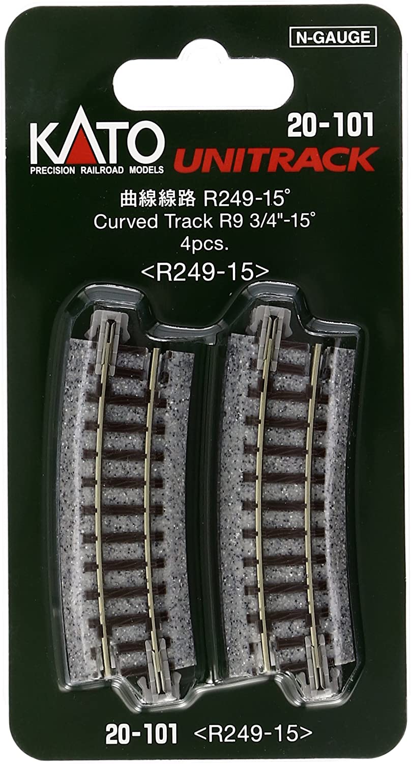 KATO N gauge curved track R249-15 ° 4 pieces 20-101 Model railroad ...