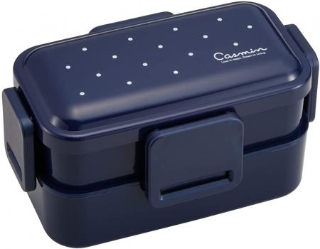 Skater Ag + Silver Ion Antibacterial Dome-shaped lid 2-stage lunch box 600ml Casmin Navy PFLW4AG ...