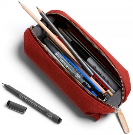 Bellroy Pencil Case Plus, Everyday Kit, Leather and Woven Red Ochre ...