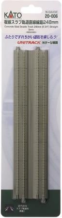 KATO N gauge double track slab track straight track 248mm 2 pieces 20 ...