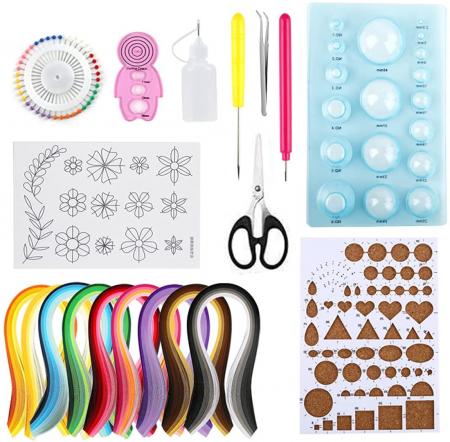 Beginner quilling kit 43 colors 900 strips (with paper quilling tools ...