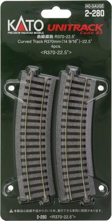 KATO HO gauge curved track R370-22.5 ° 4 pieces 2-280 model railroad ...
