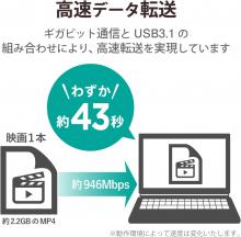 Elecom Wired LAN Adapter USB-C Gigabit Compatible Black EDC-GUC3-B ...