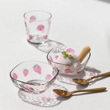 Aderia glass cup free cup fruit drop strawberry 275ml (fruit/strawberry/pink) made in Japan 1 ...